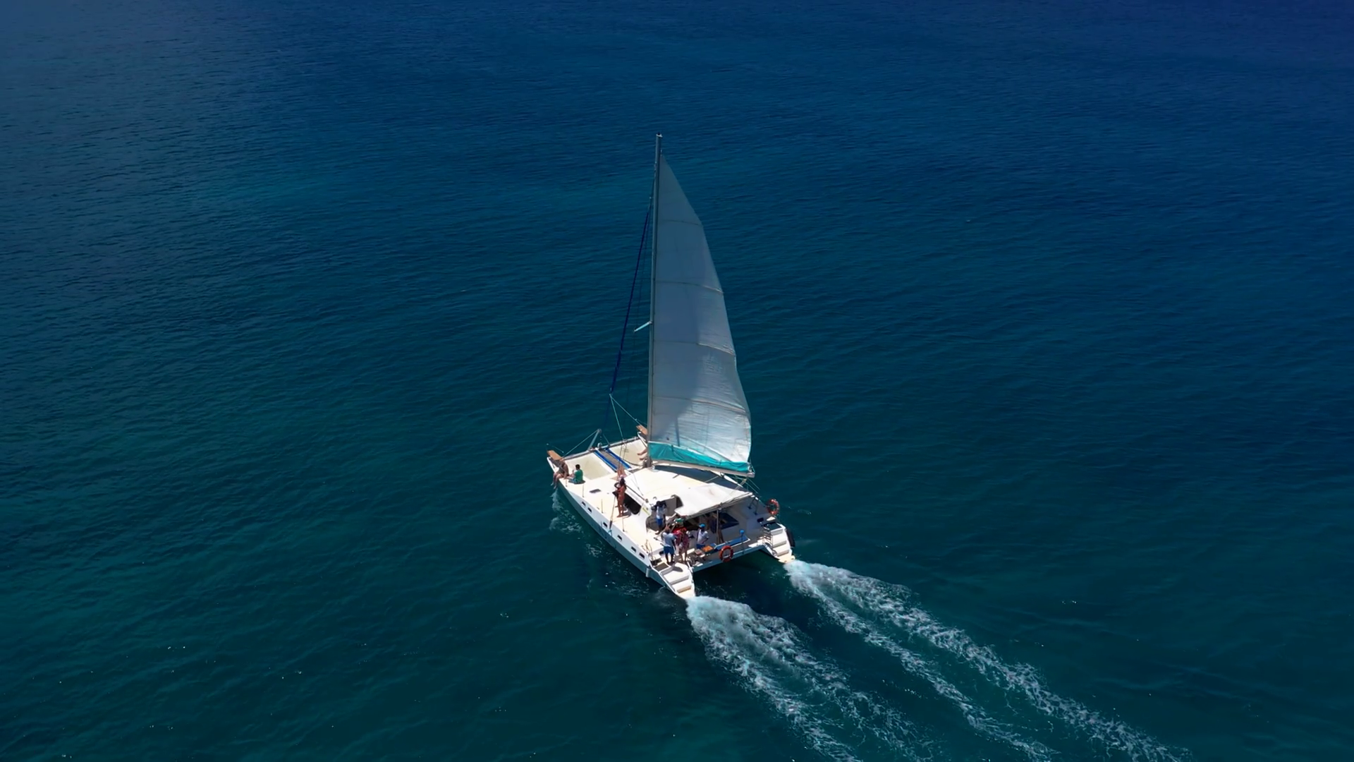 Travel On Large Catamaran On Blue Indian Stock Footage SBV-347284132 ...