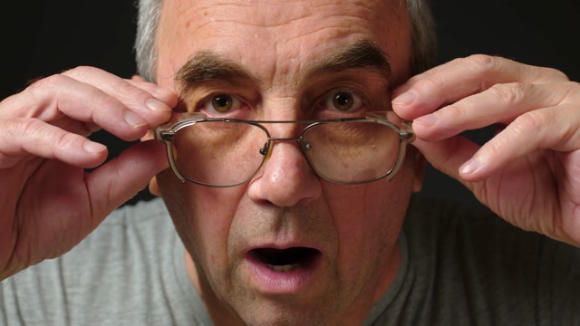 Man With Glasses Talking Clean Shaven Stock Footage: Royalty-Free Video Clips - Storyblocks