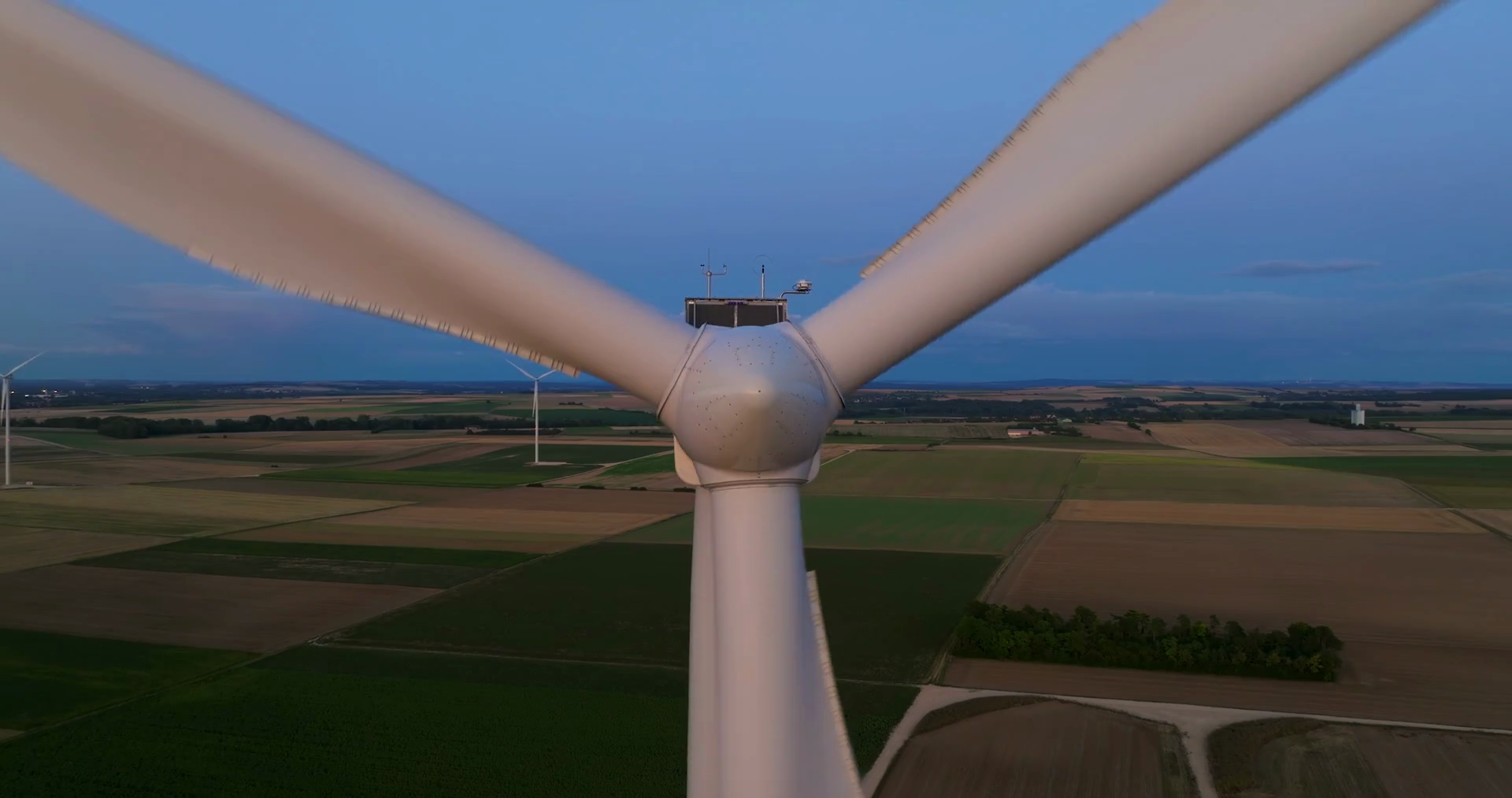 Wind Turbine Aerial View Wind Farms In Field Stock Footage SBV ...