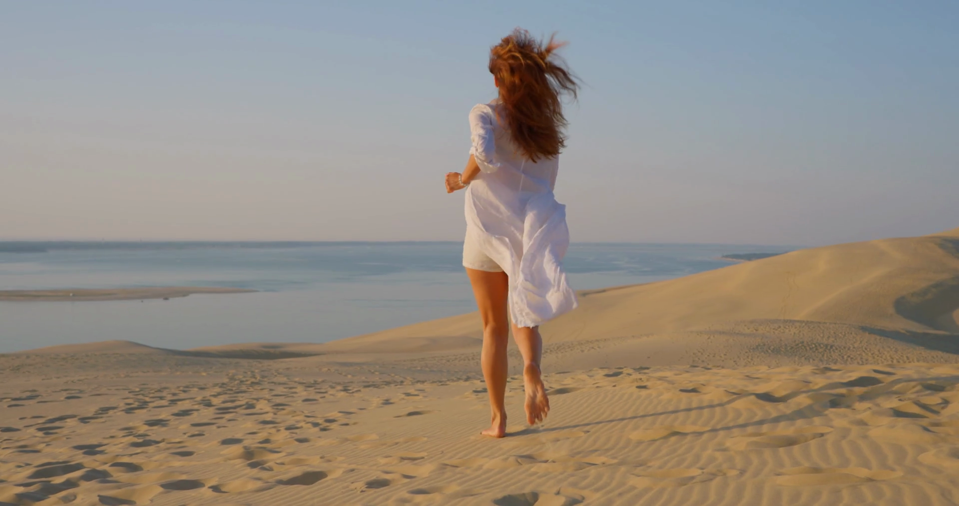 Tall Woman Running Long Beautiful White Stock Footage SBV-348590656 ...