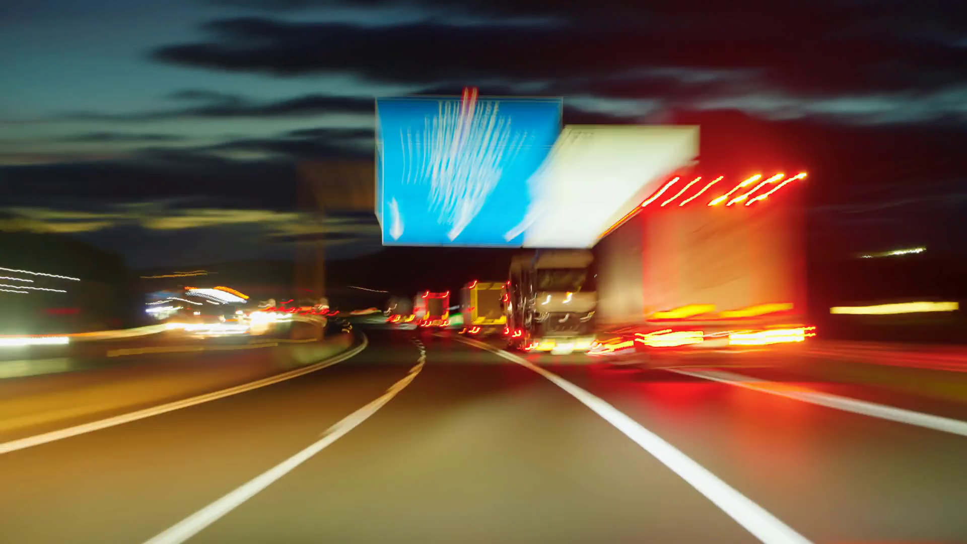 The Car Driving On Night City Road Hyperlapse Stock Footage SBV ...