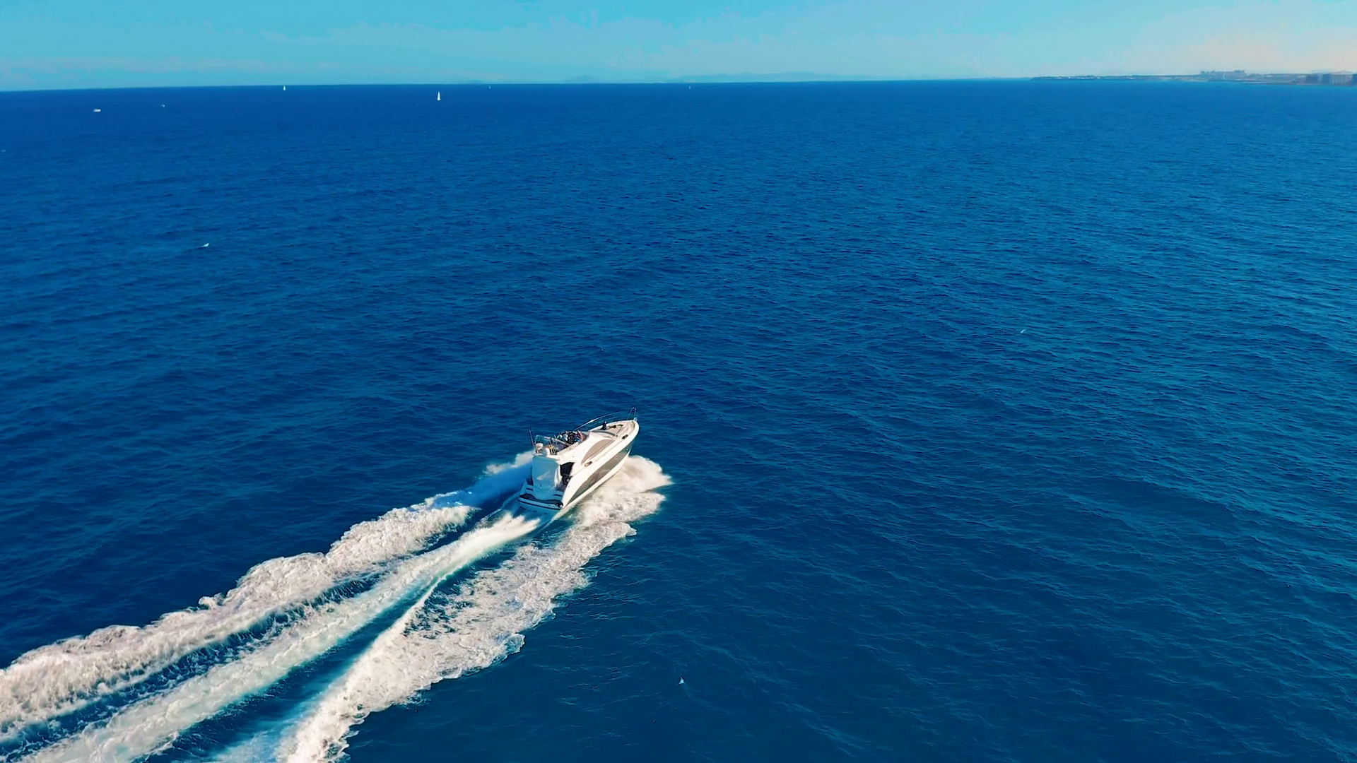 Aerial View Boat Moves On Sea Boat In Blue Stock Footage SBV-336867099 ...