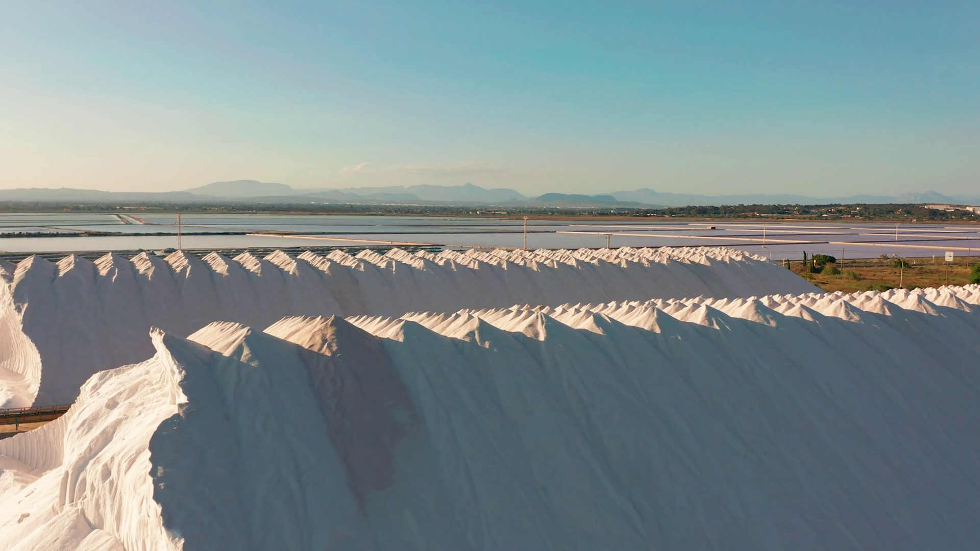 Aerial View Of Industrial Extraction Of Salt Stock Footage SBV ...