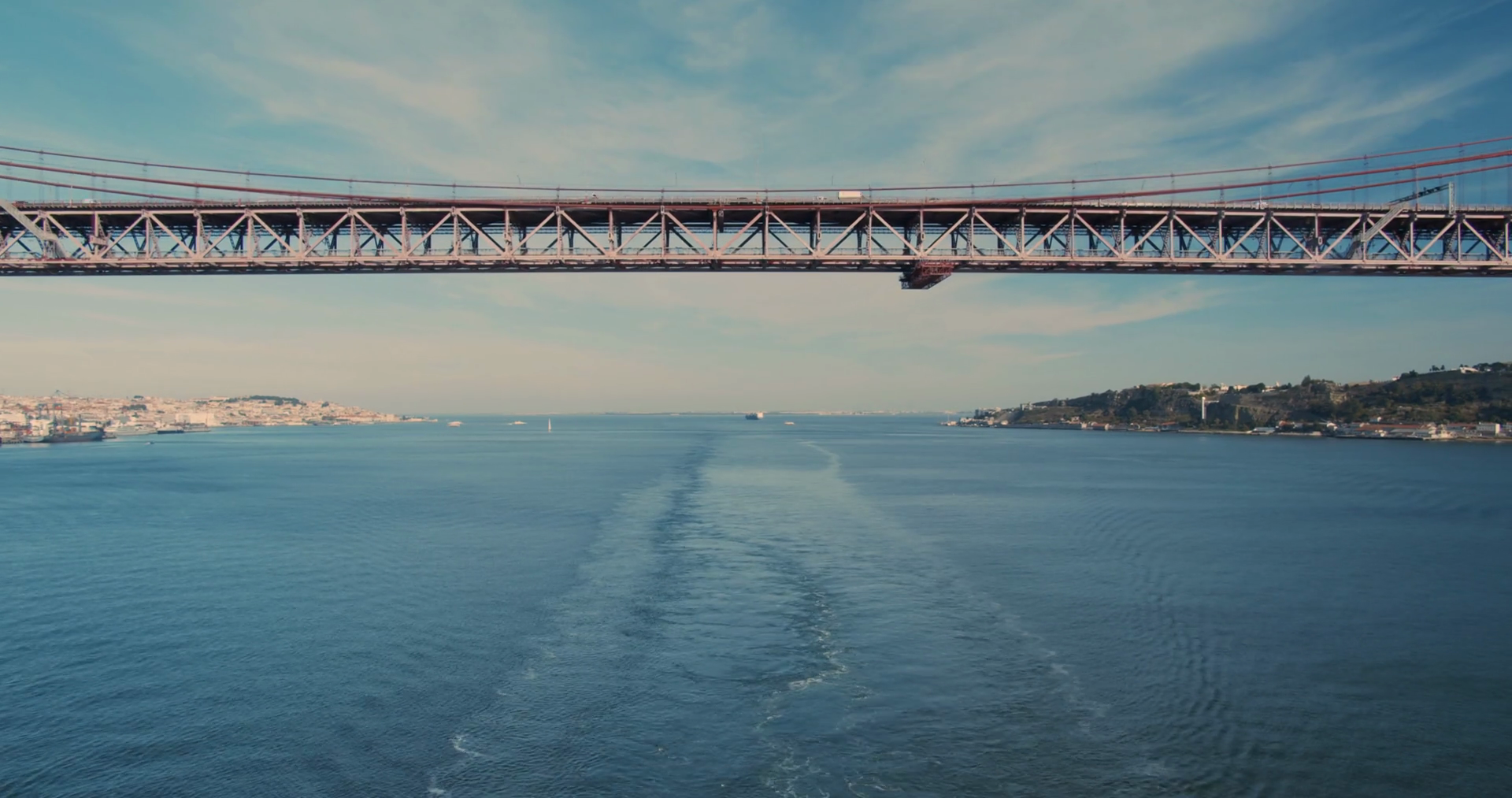 Aerial View Suspension Bridge Over Tagus Stock Footage SBV-337878646 ...