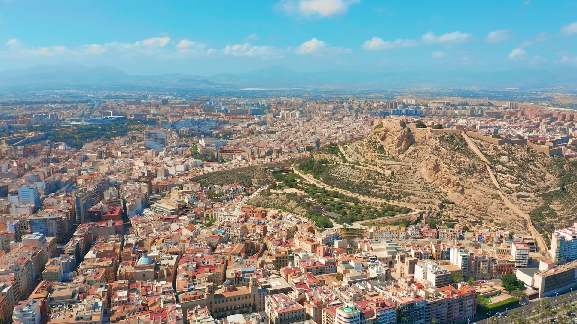 Alicante Spain Aerial View On City Against Stock Footage SBV-335175697 ...