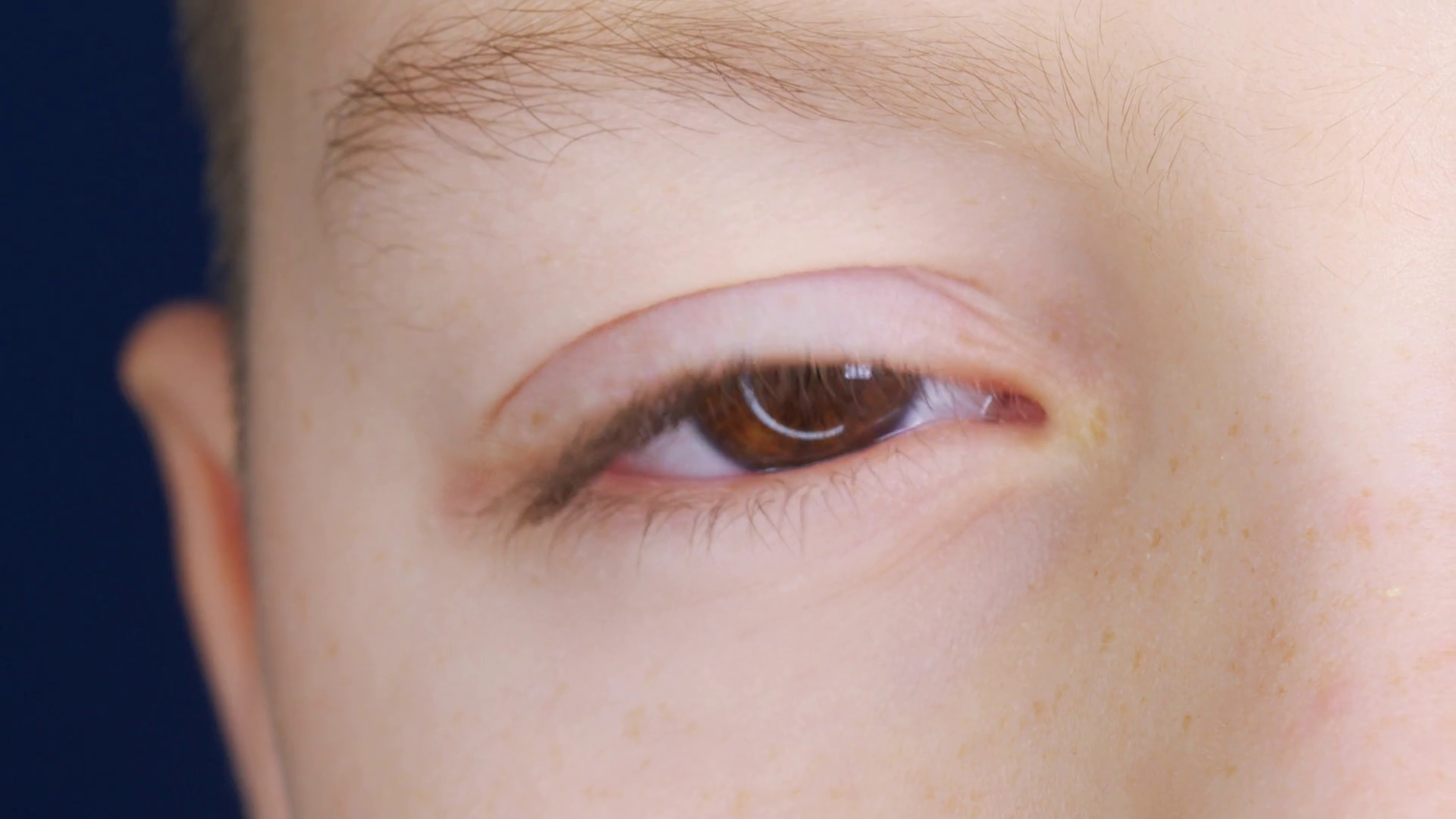 Child's Eye Close-up: Opening Closing Brown Stock Footage SBV-339014995 ...