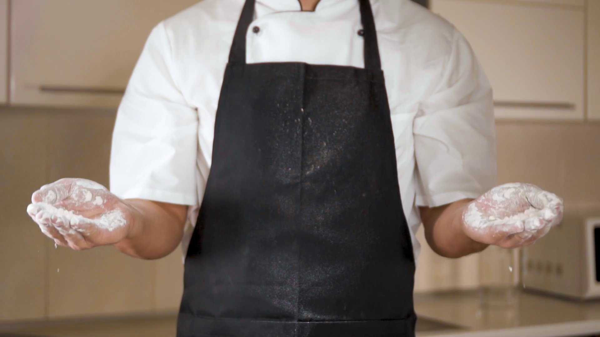 Chef Clapping Hands Filled With Flour Stock Footage SBV-331861791 ...