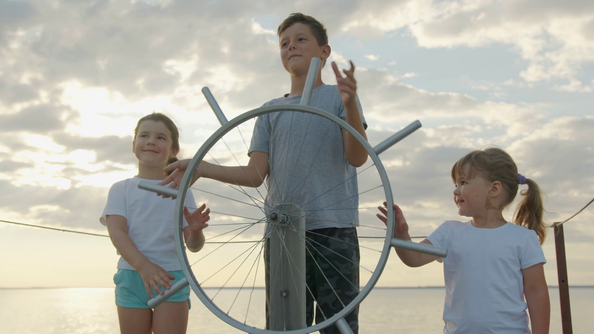 Children At Helm Of Ship Happy Childhood Stock Footage SBV-338670393 ...