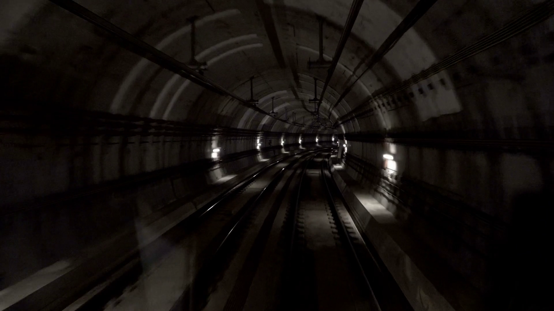 Fast Underground Train Riding In Tunnel Of Stock Footage SBV-324729200 ...