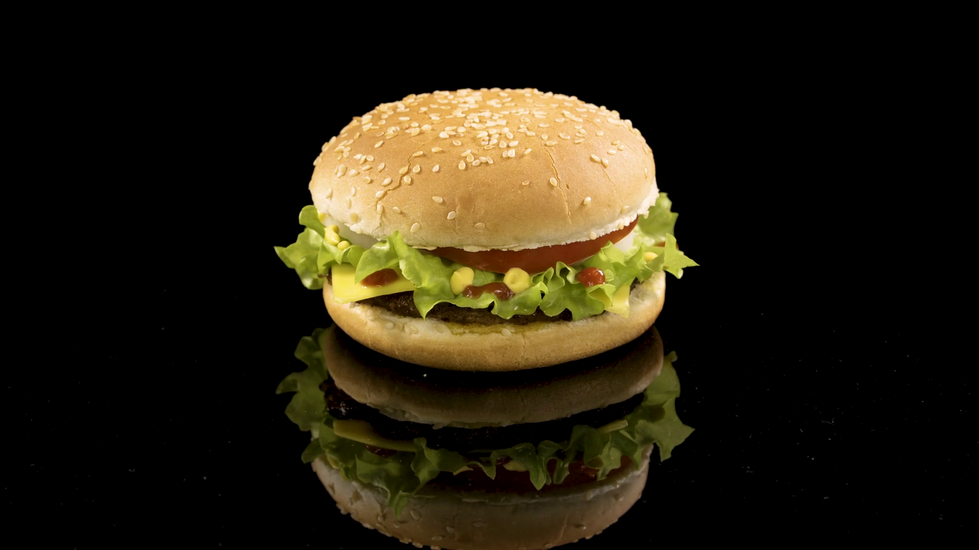 Rotation Of Delicious Burger Over Black Stock Footage SBV-329492997 ...