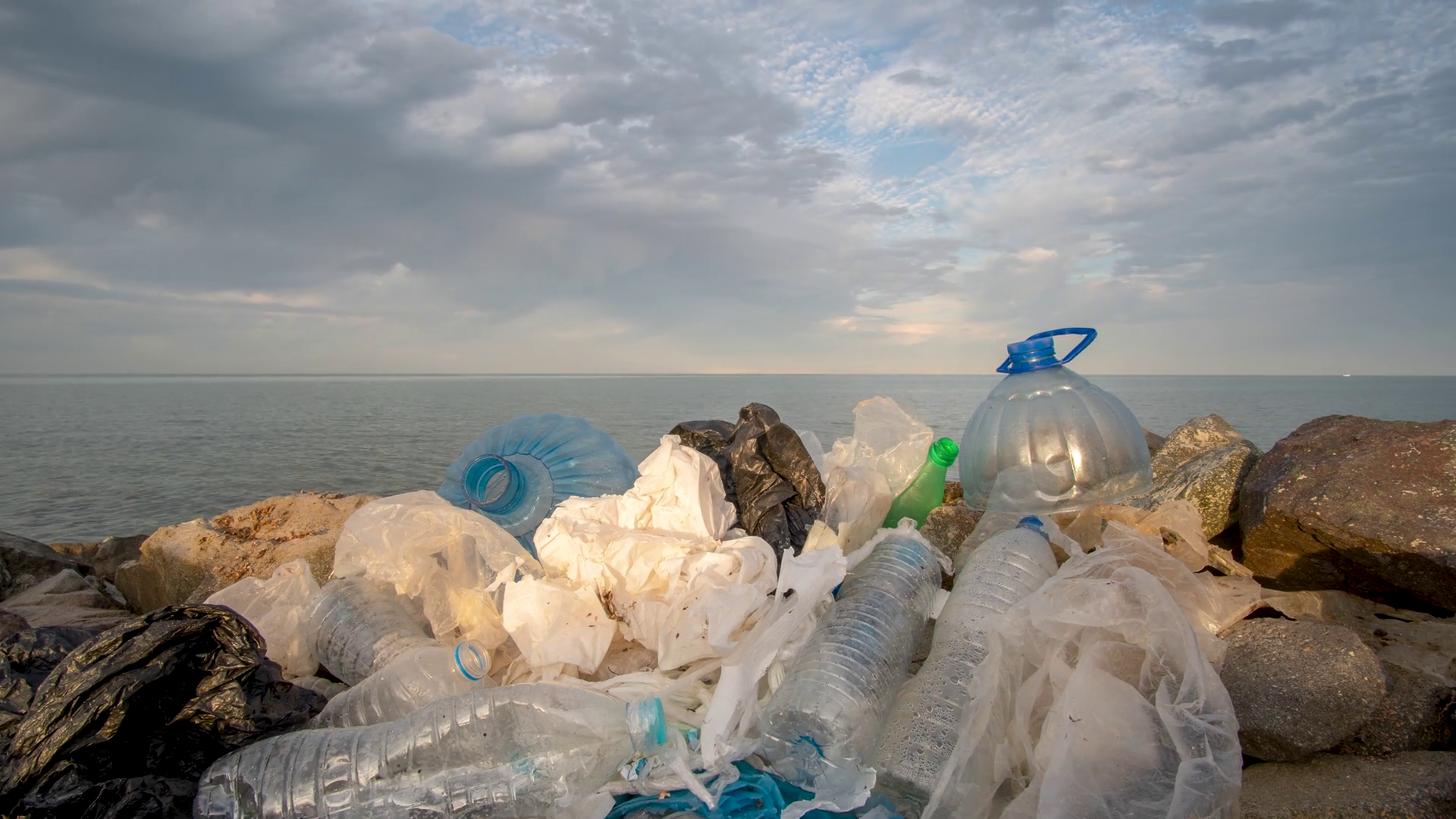 Timelapse Plastic Bottles In Polluted Clouds Stock Footage SBV ...