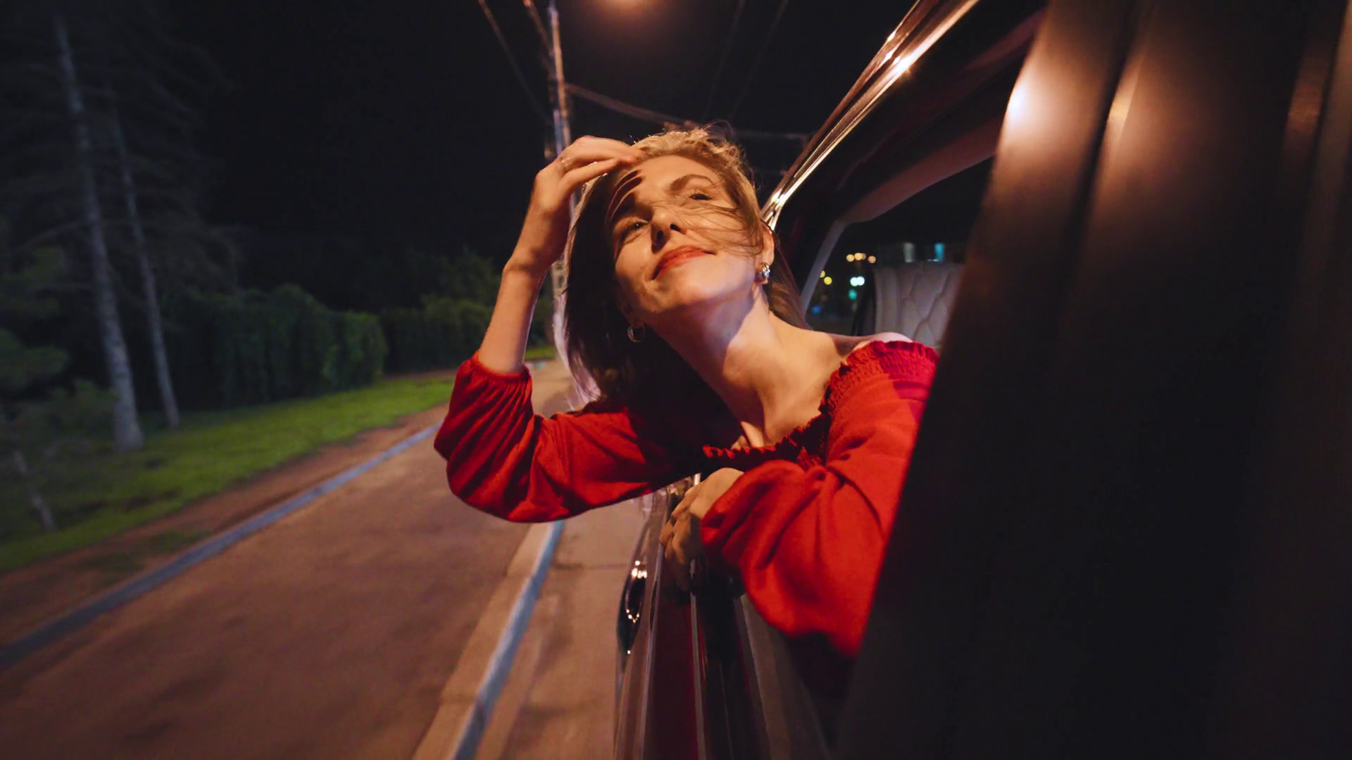 A Joyful Cheerful Red-haired Woman In Red Stock Footage SBV-351741372 - Storyblocks