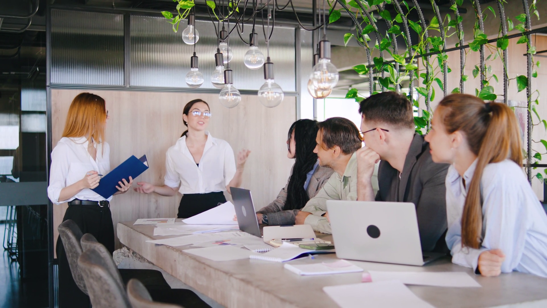 Successful Team Collaboration In Modern Stock Footage SBV-349394289 ...