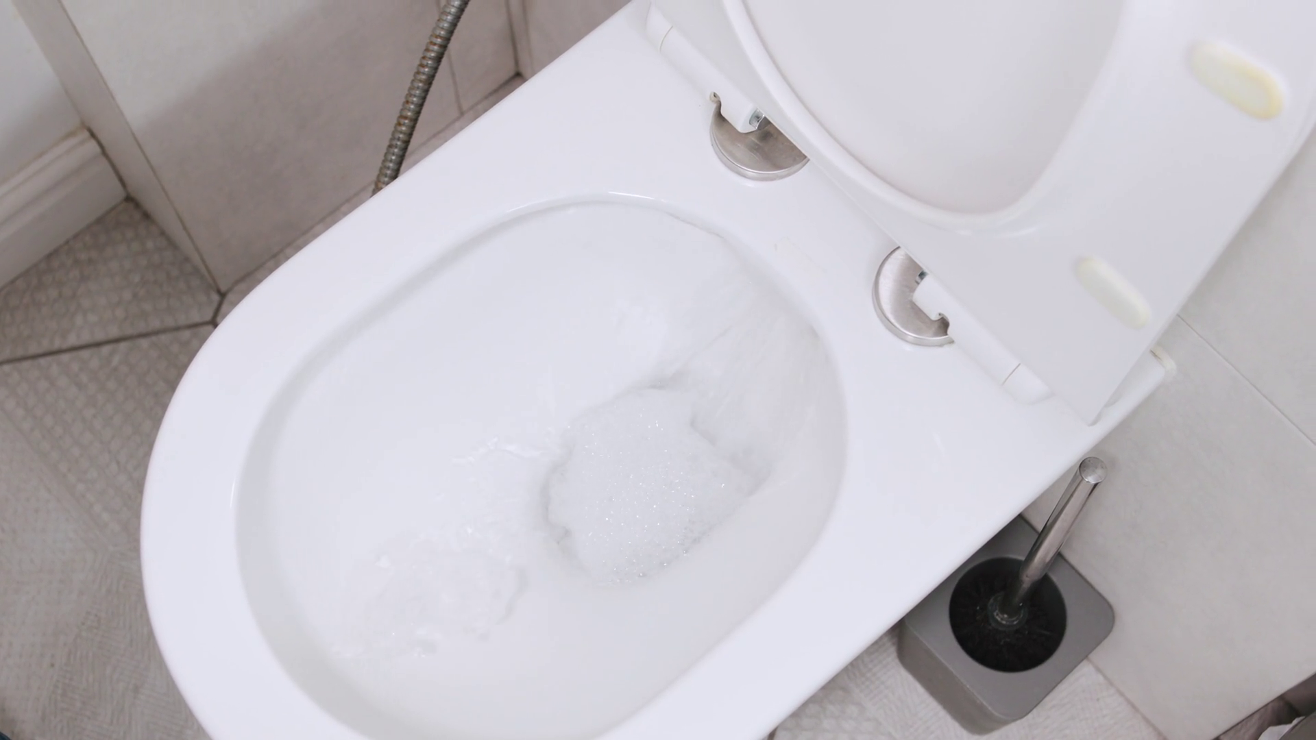 Clean Toilet Bowl Filling With Water In Stock Footage SBV-351960135 ...