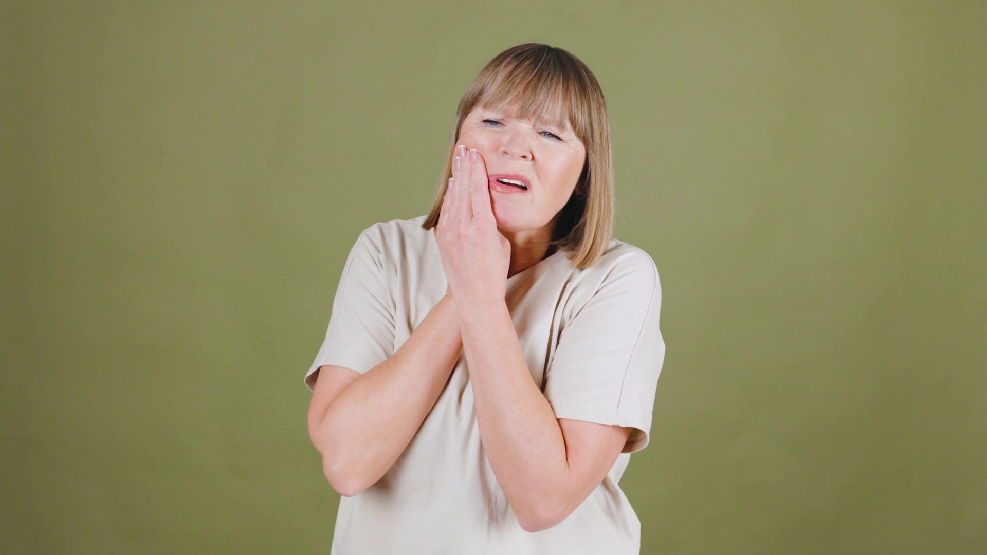 Elderly Woman Holding Cheek Of Toothache On Stock Footage SBV-352024444 ...