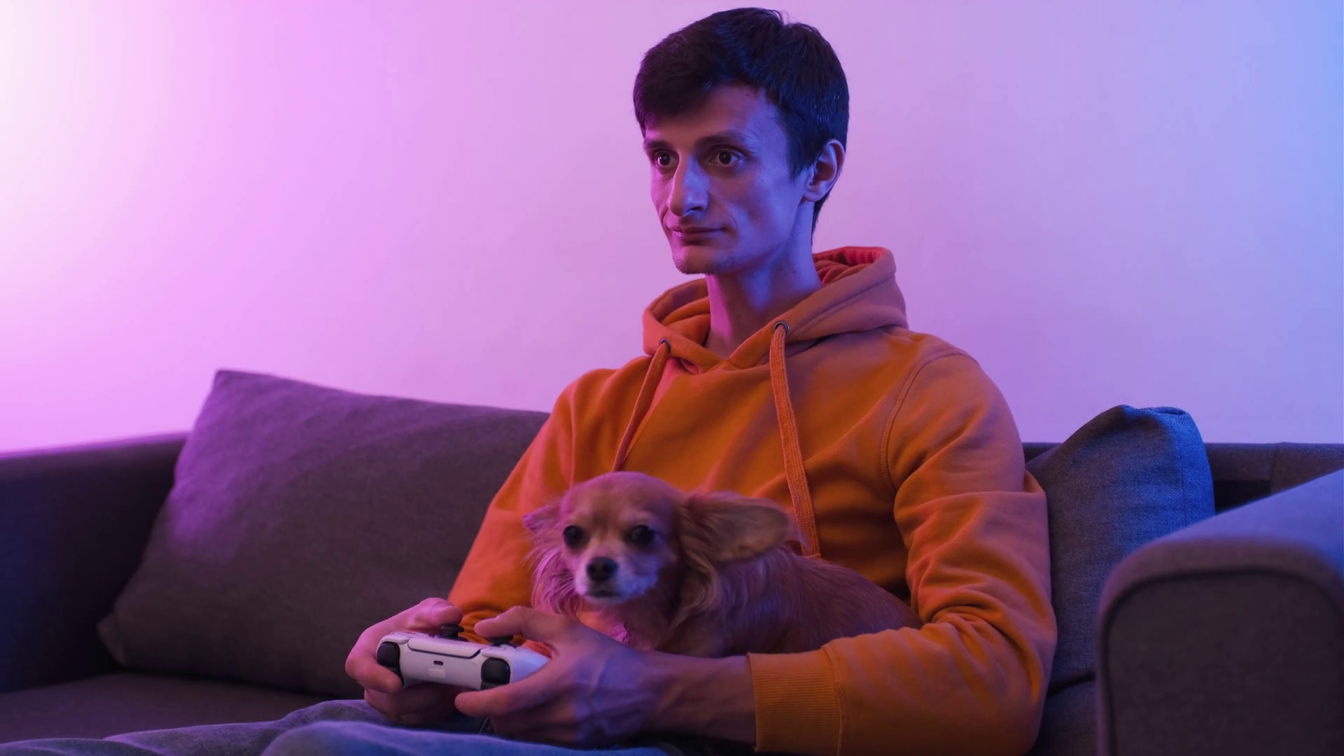 Gamer Playing Video Game On Tv With Modern Stock Footage SBV-347259376 ...