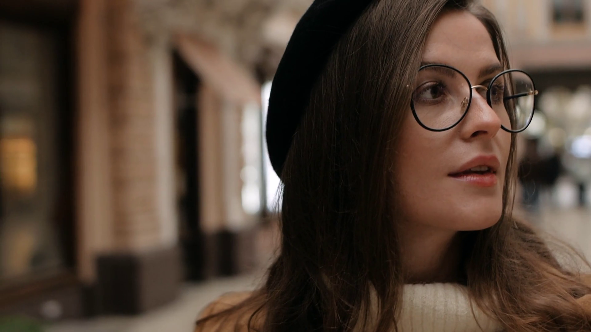 Young Beautiful Woman Writer Walks Around Stock Footage SBV-347118440 ...