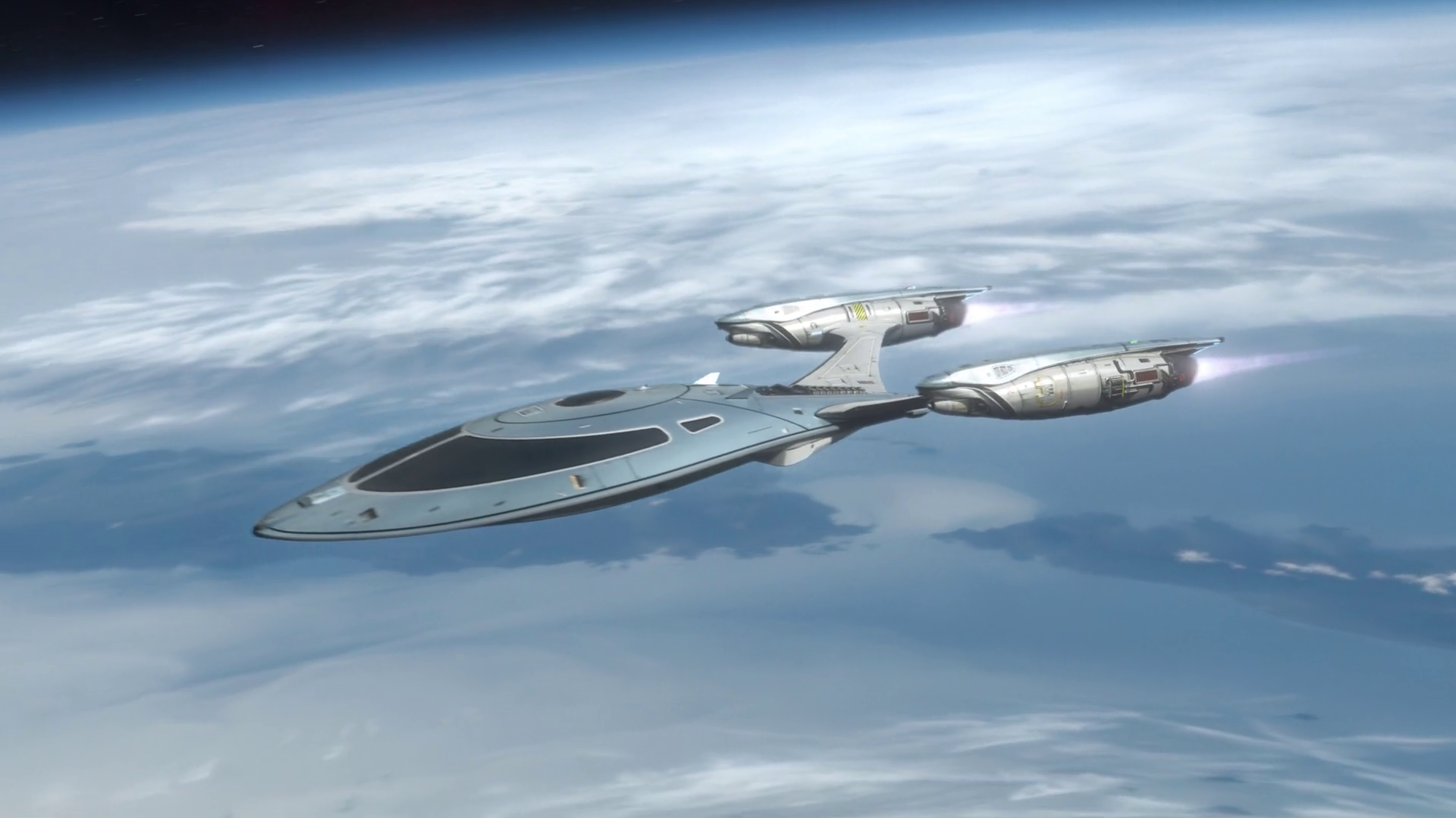 Futuristic Spacecraft Flying Over Planet 30 Stock Footage SBV-351915245 ...