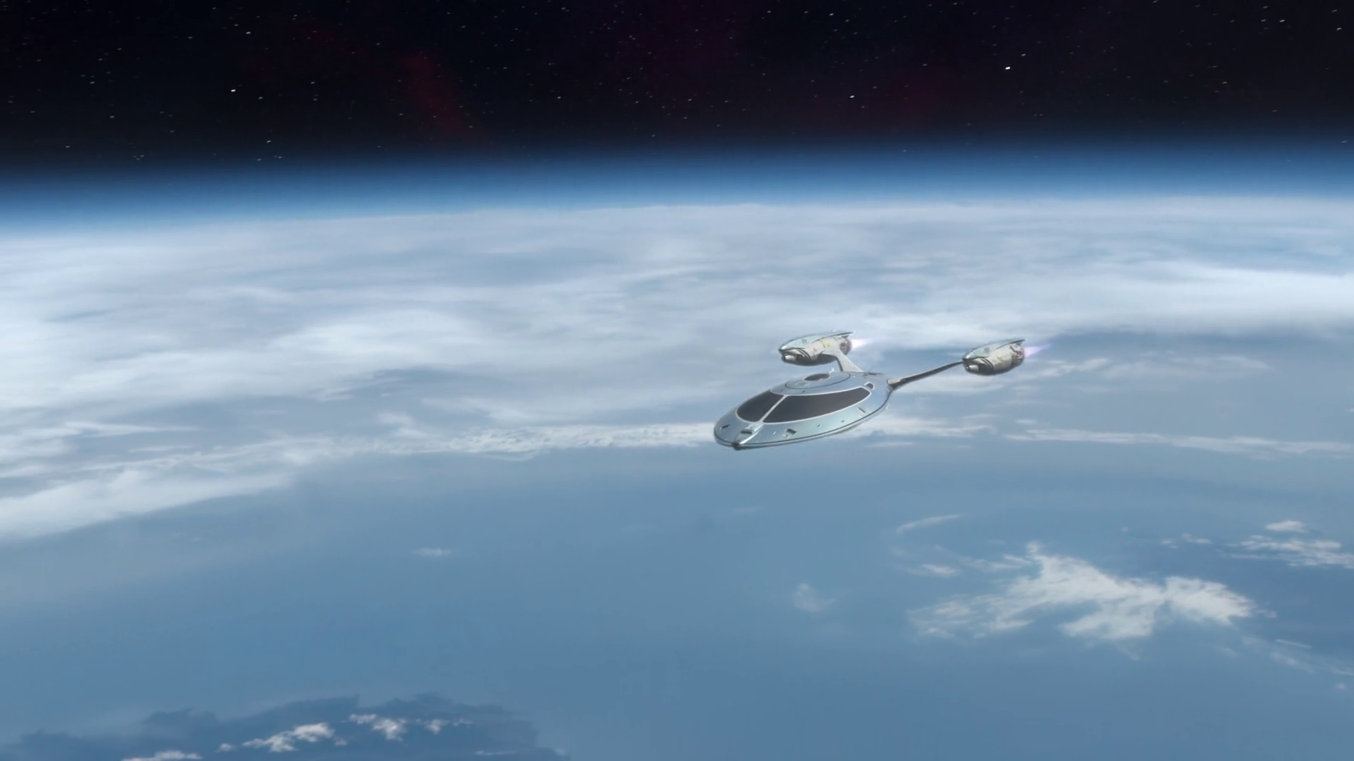 Futuristic Spacecraft Flying Over Planet 30 Stock Footage SBV-351793511 ...