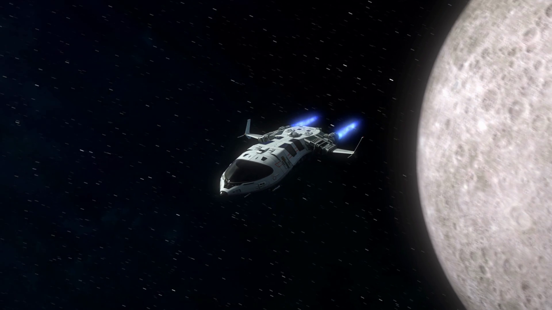 Futuristic Spaceship Flying Away From Moon Stock Motion Graphics SBV ...