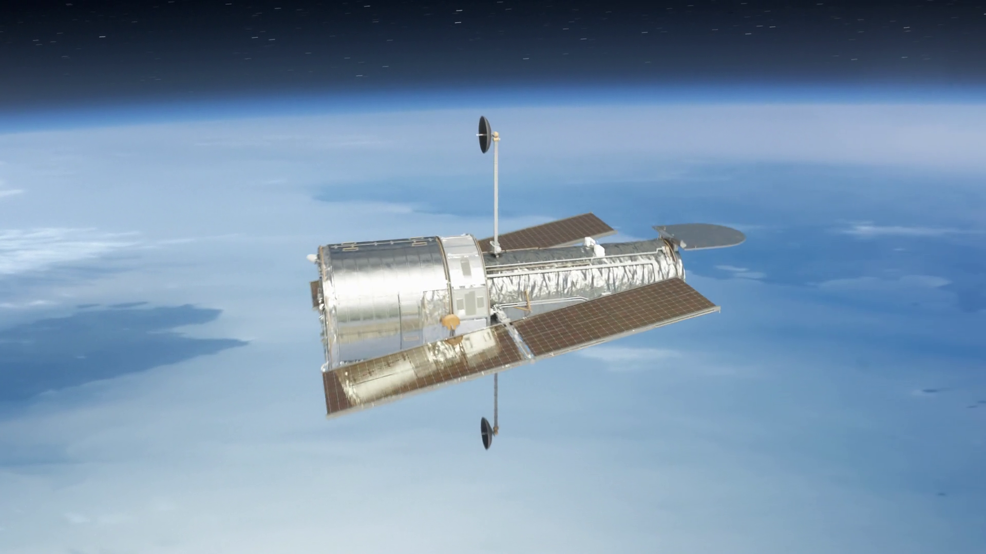 Hubble Space Telescope Floating Above Earth Stock Motion Graphics SBV ...