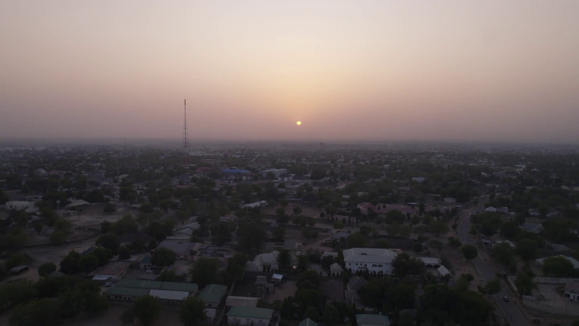 Maiduguri Sunset - Arid Cityscape From Above Stock Footage SBV ...