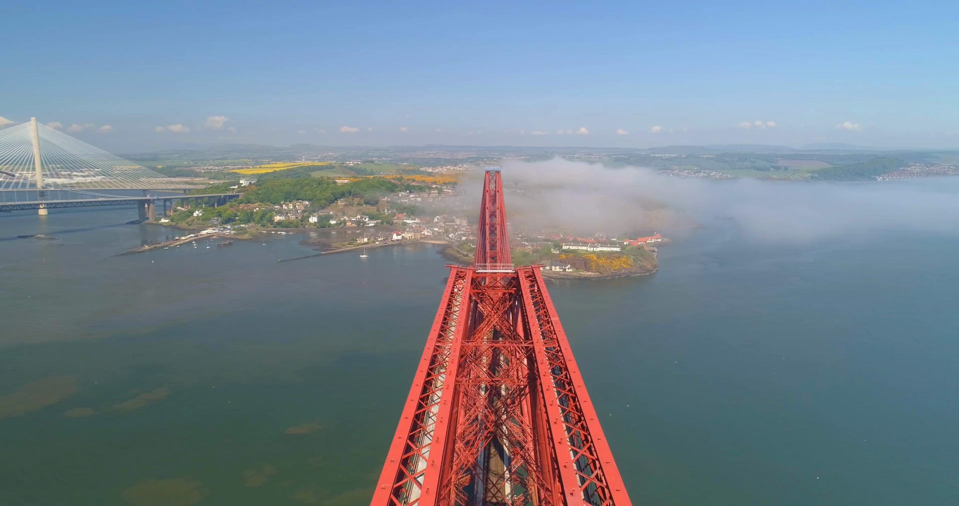 Aerial Over Firth Of Forth Bridge In Uk Stock Footage SBV-328871848 ...