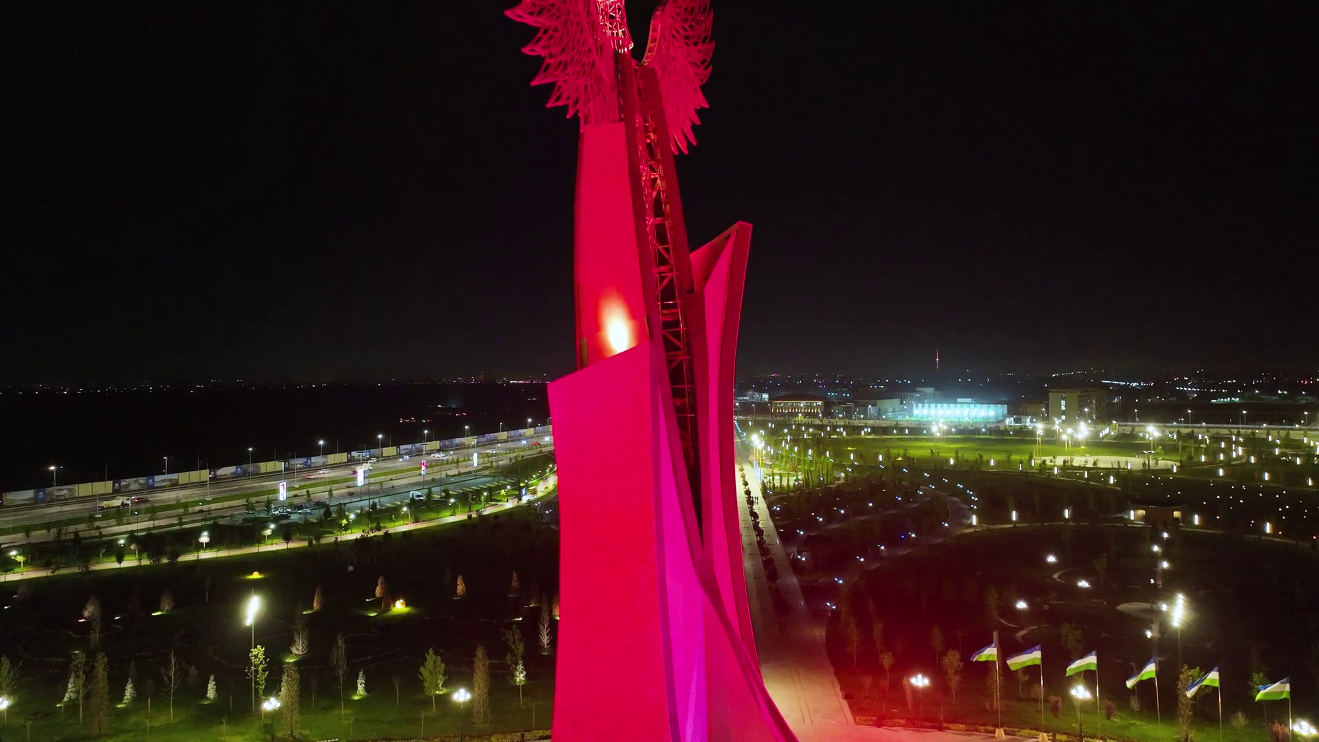 Huma Bird Monument In New Uzbekistan Park In Stock Footage SBV ...