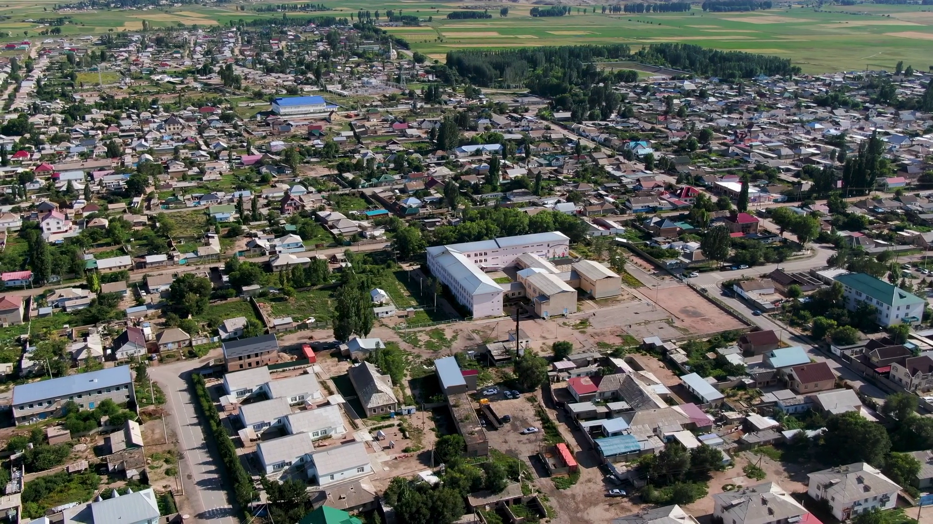 Aerial View Of Naryn City With Main Road Stock Footage SBV-351921501 ...
