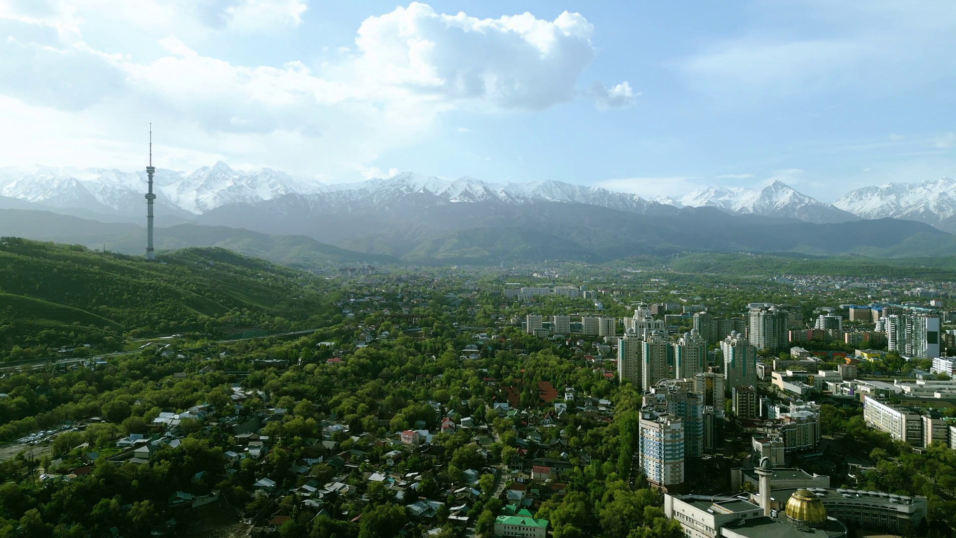 Aerial View Of Almaty City With Television Stock Footage SBV-351910311 ...