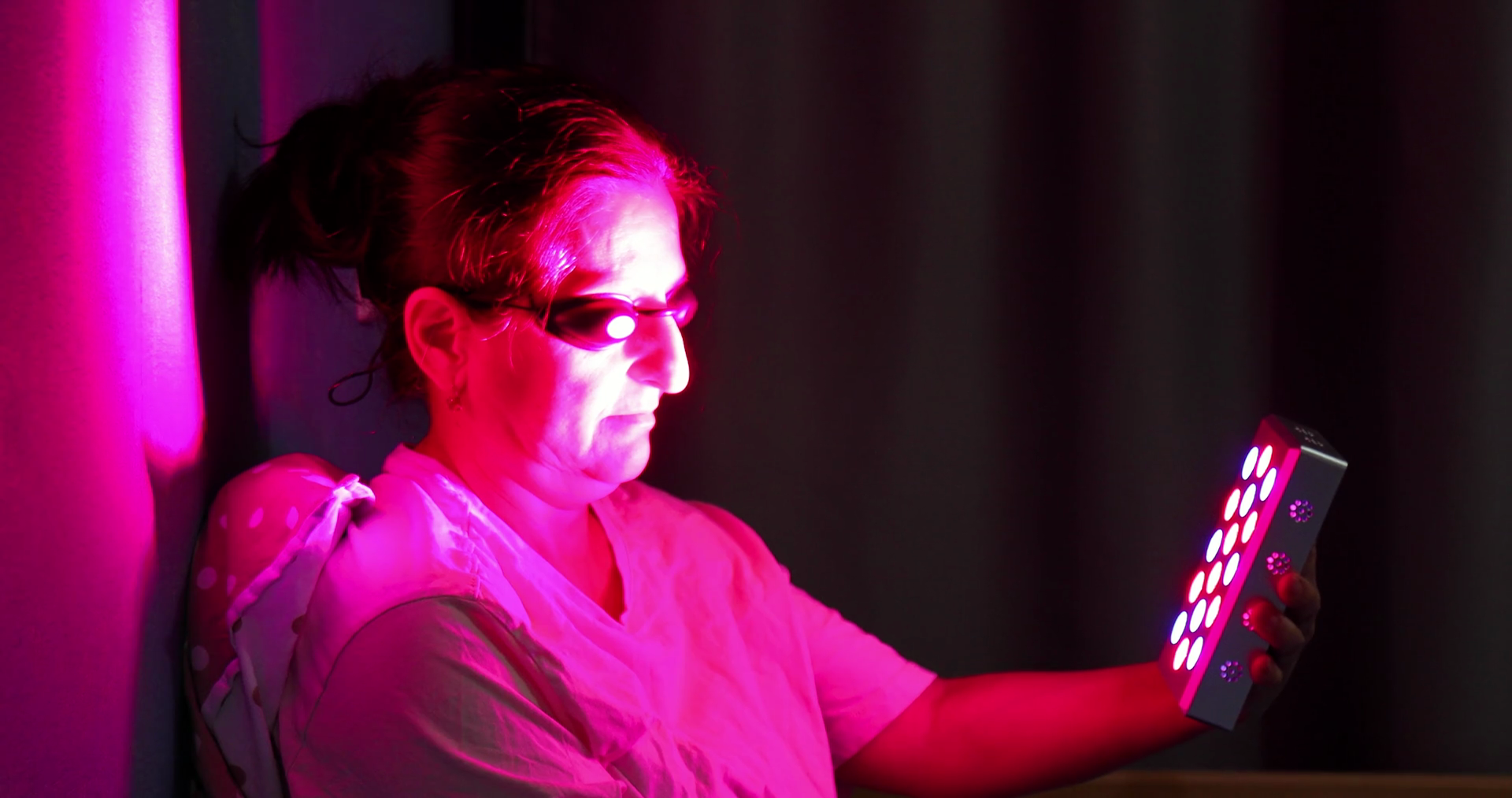 Closeup Of Woman Doing Red Light Therapy Stock Footage SBV-351905708 ...