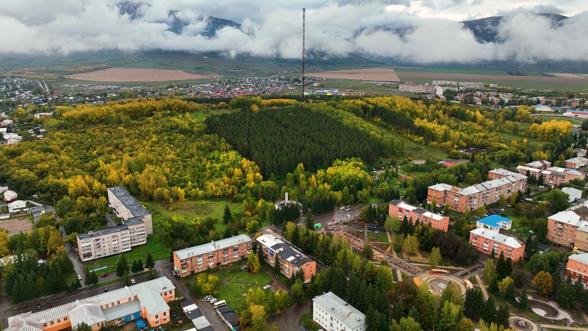 An Aerial View Of Ridder Kazakhstan Showing Stock Footage SBV-352355283 ...
