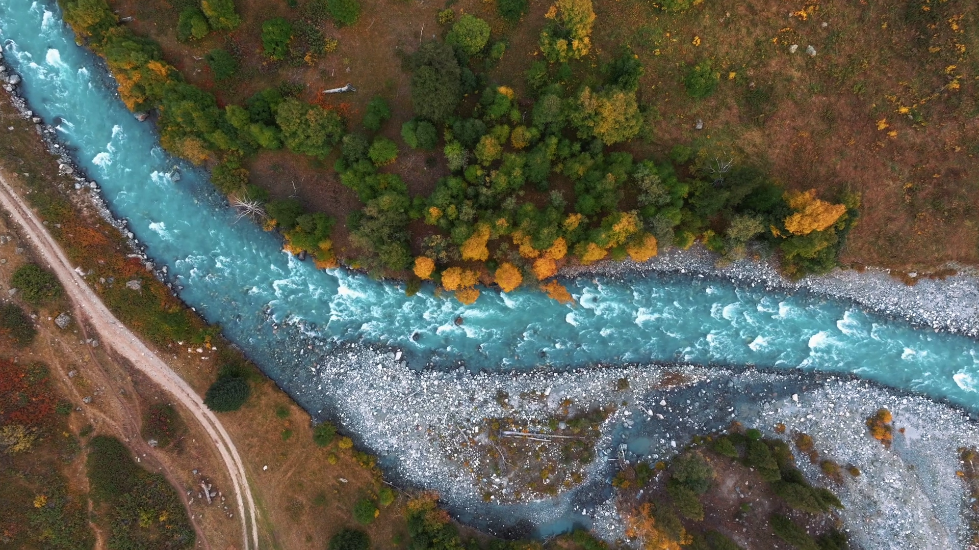 Aerial View Of River Surrounded With Green Stock Footage SBV-351913051 ...