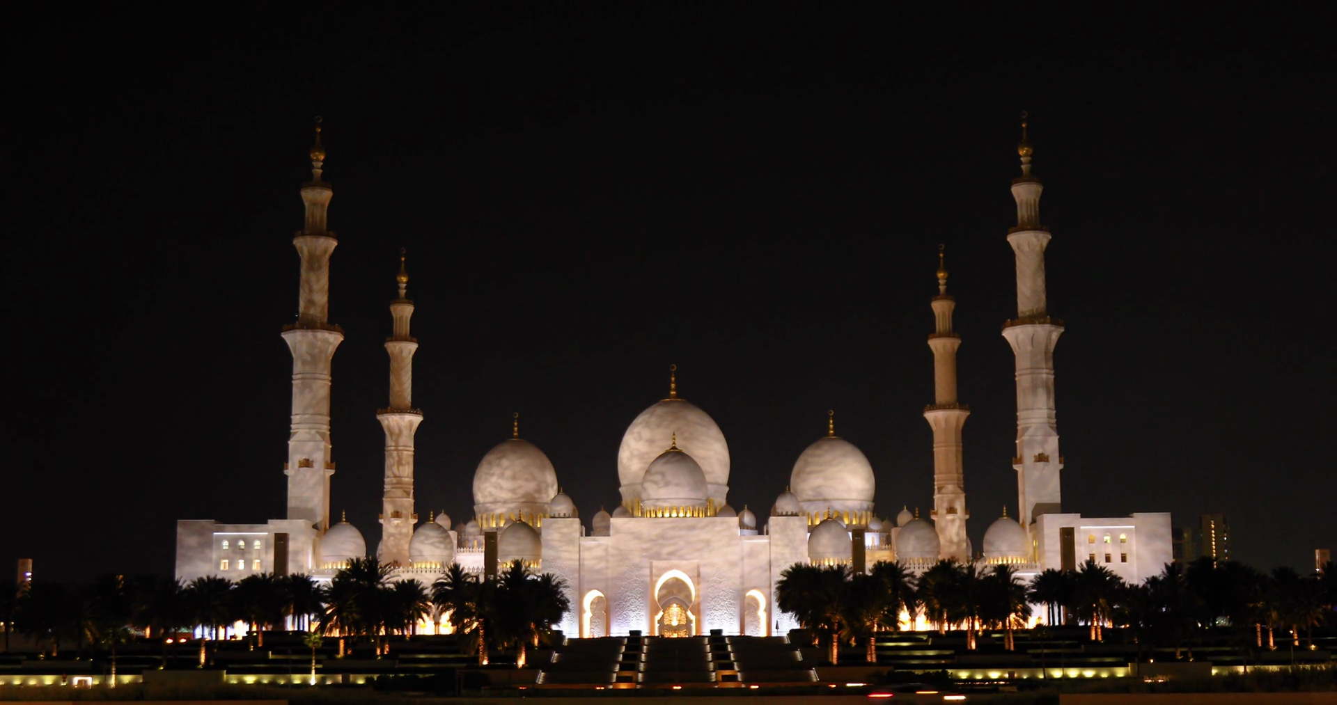 Grand Sheikh Zayed Mosque At Night Stock Footage SBV-351922119 ...
