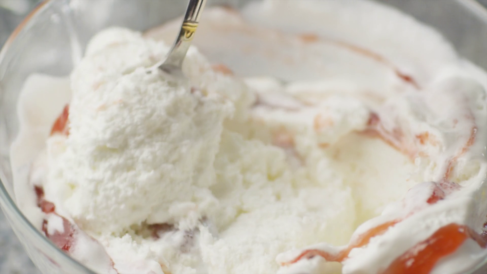 Mixing Ice Cream With Strawberry Sauce Stock Footage SBV-351894899 ...