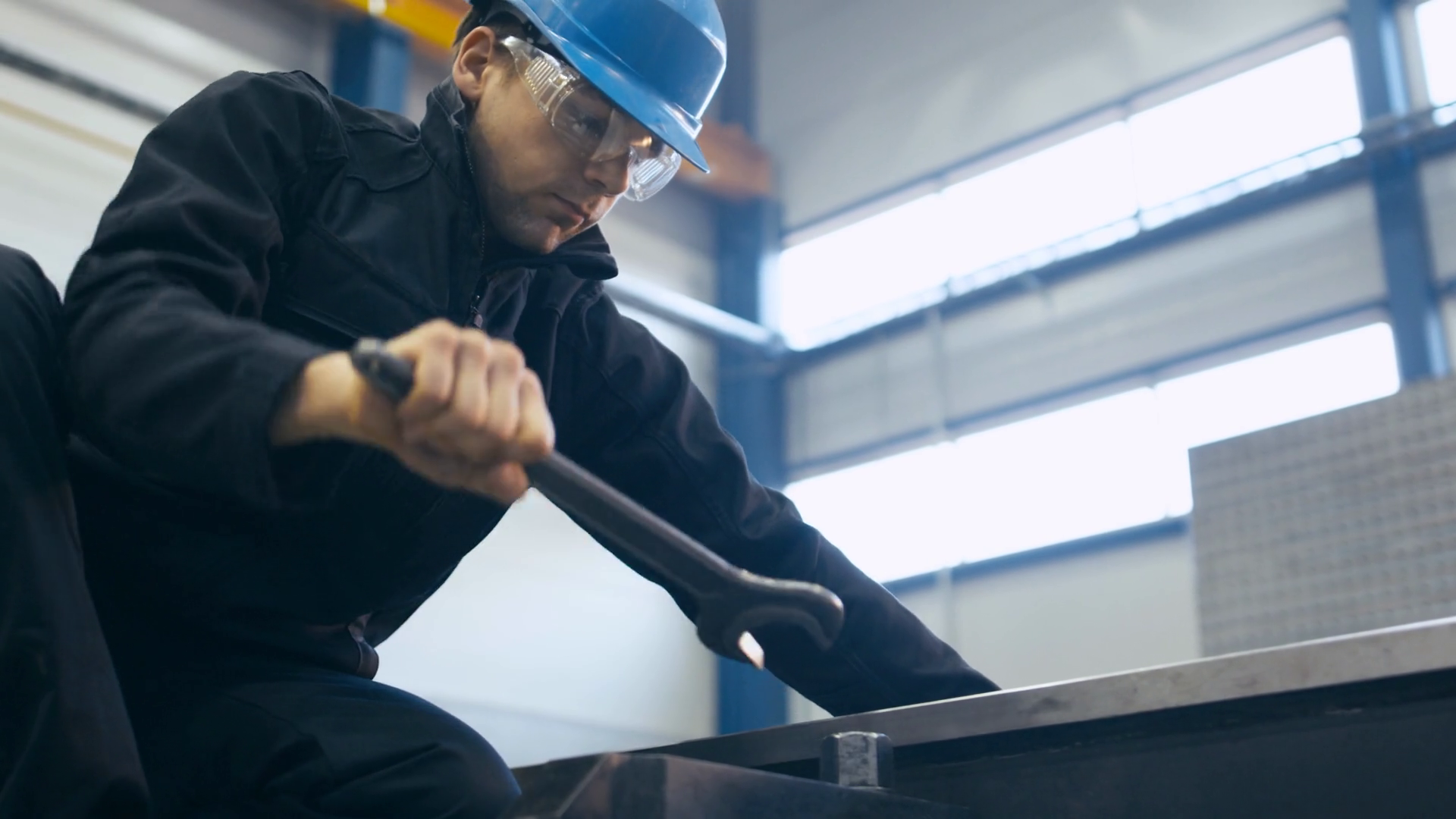 Industrial Worker Is Tightening Screws With Stock Footage SBV-352145926 ...