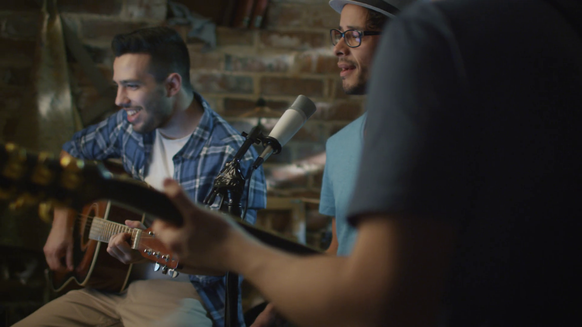 Band Sing Play Guitars Recording Song Stock Footage SBV-352146160 ...