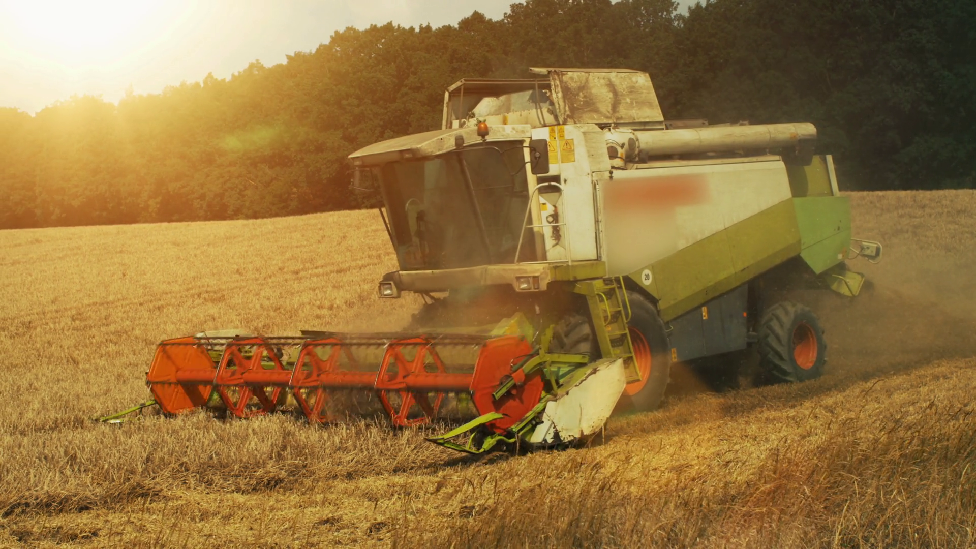 Combine Harvester Working On Wheat Field Stock Footage SBV-352151472 ...