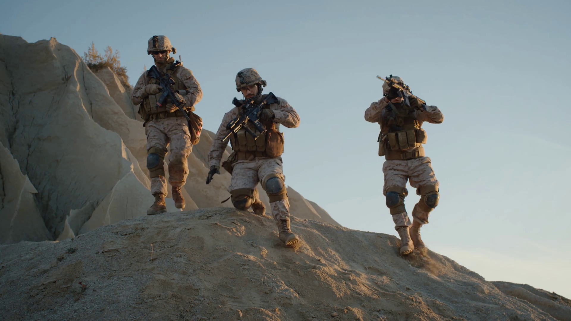 Group Of Fully Equipped Armed Soldiers Stock Footage SBV-352154121 ...