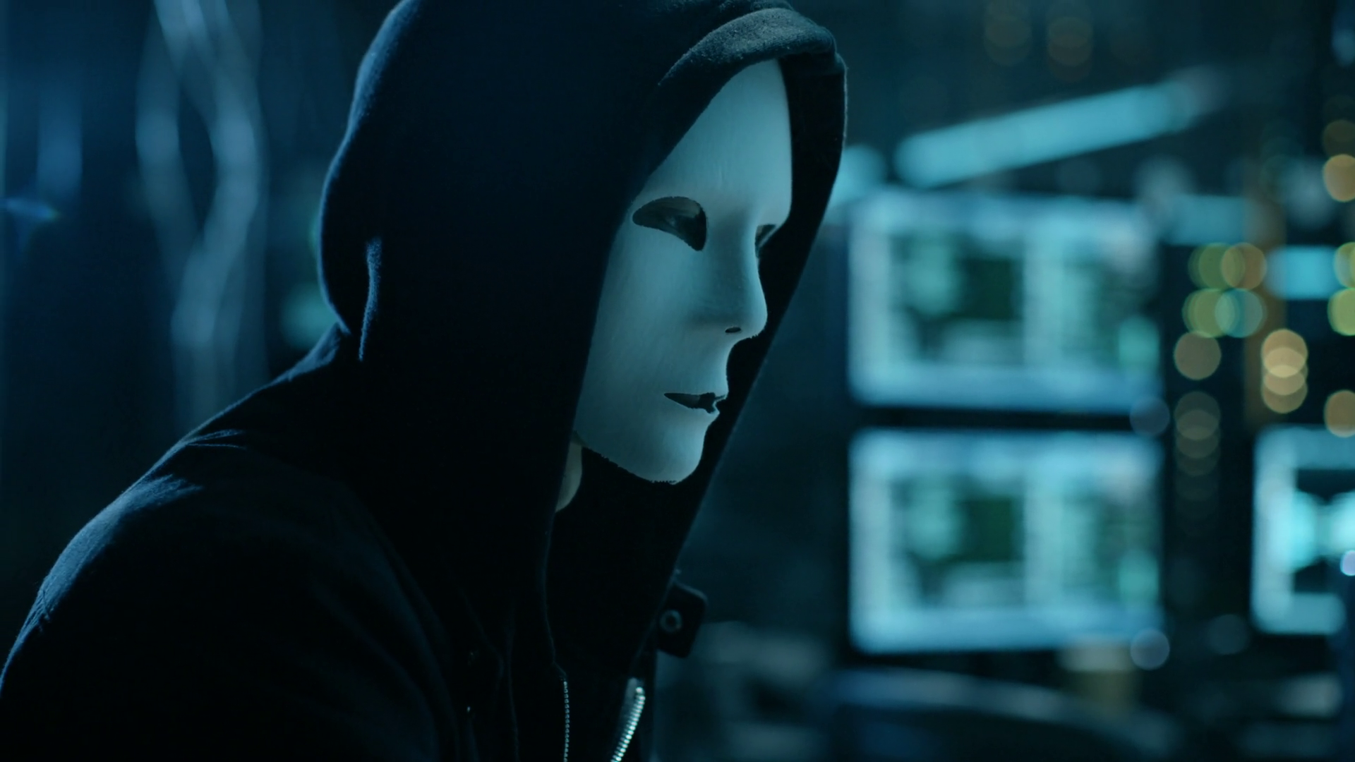 Masked Hacktivist Organizes Malware Virus Stock Footage SBV-352254353 ...