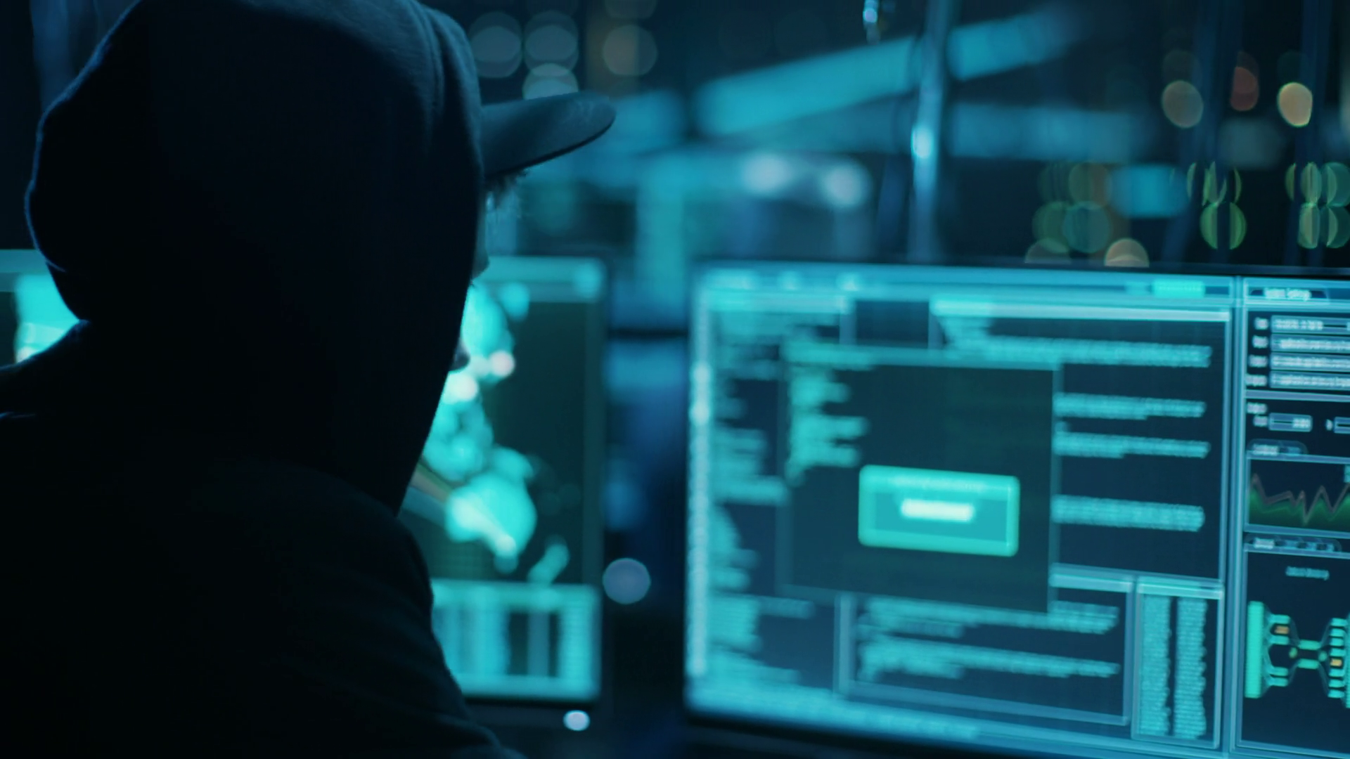 Hooded Teenage Hacker Successfully Attacks Stock Footage SBV-352254453 ...