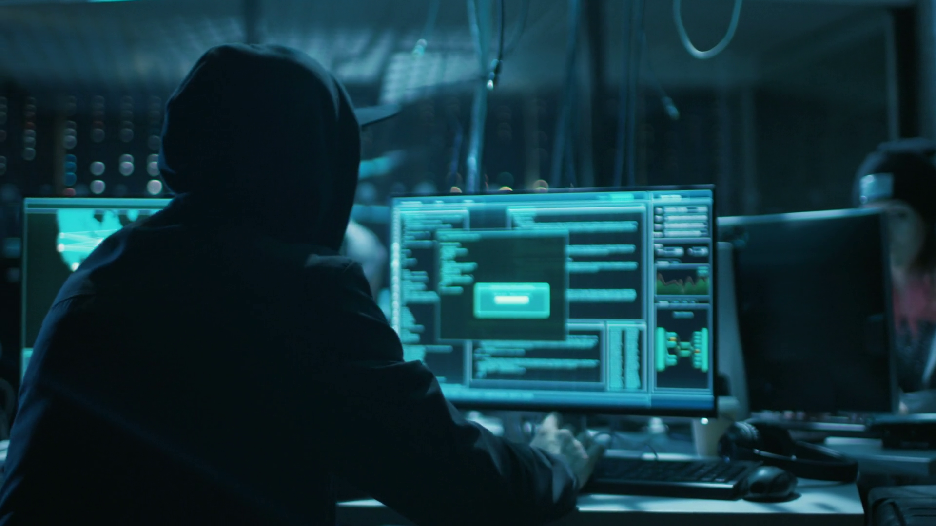 Hooded Teenage Hacker Successfully Attacks Stock Footage SBV-352254457 ...