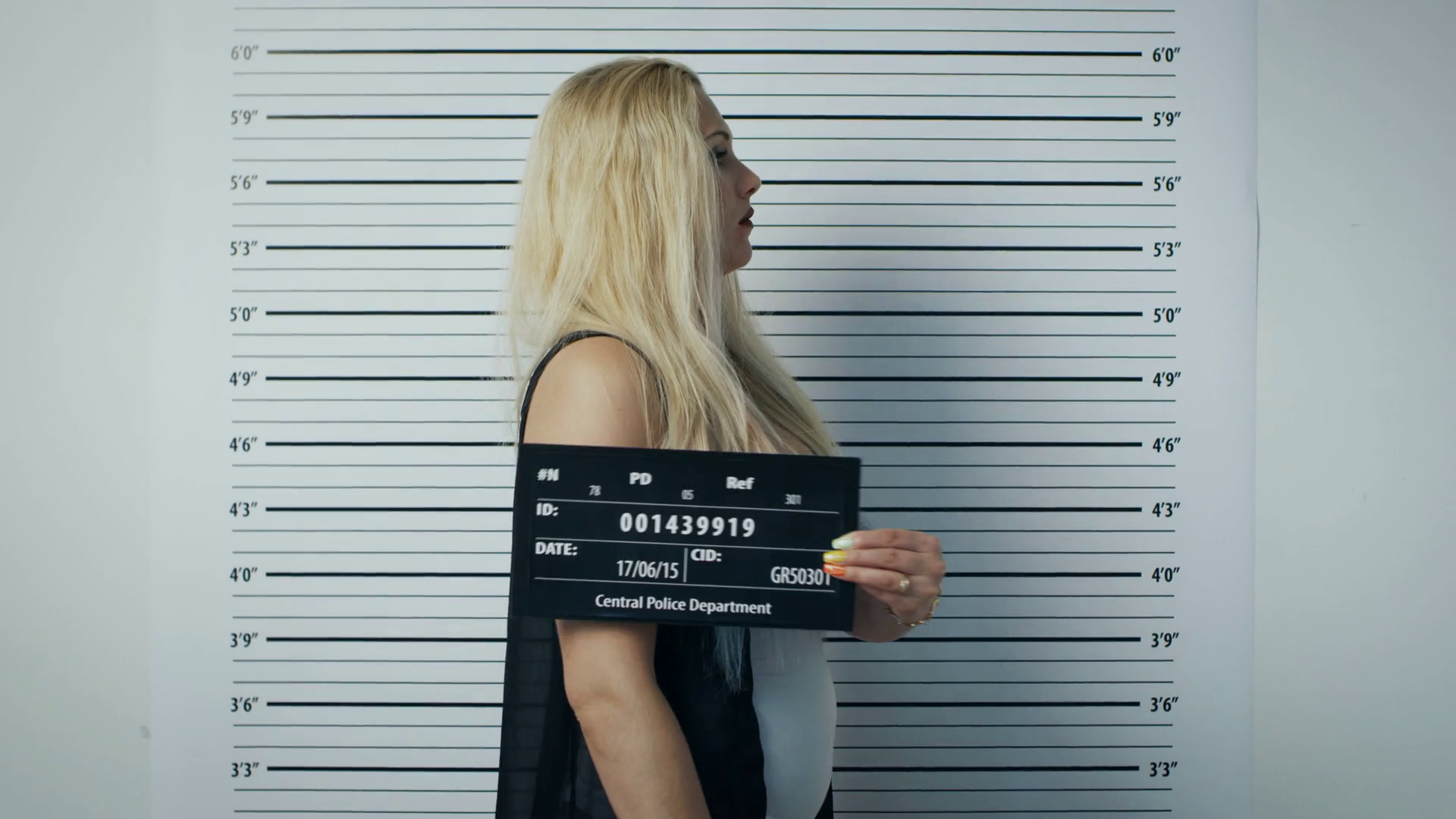 In Police Station Arrested Woman Posing Side Stock Footage SBV ...