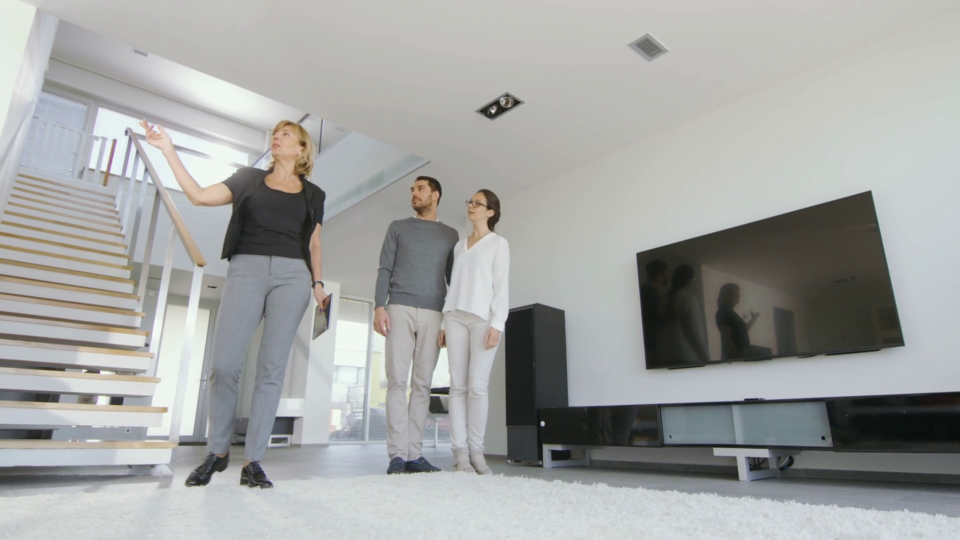 Professional Real Estate Agent Shows Stylish Stock Footage SBV ...