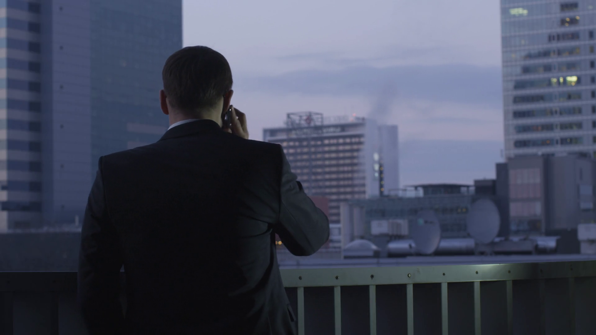 Businessman On Phone Being On Roof Stock Footage SBV-351851591 ...