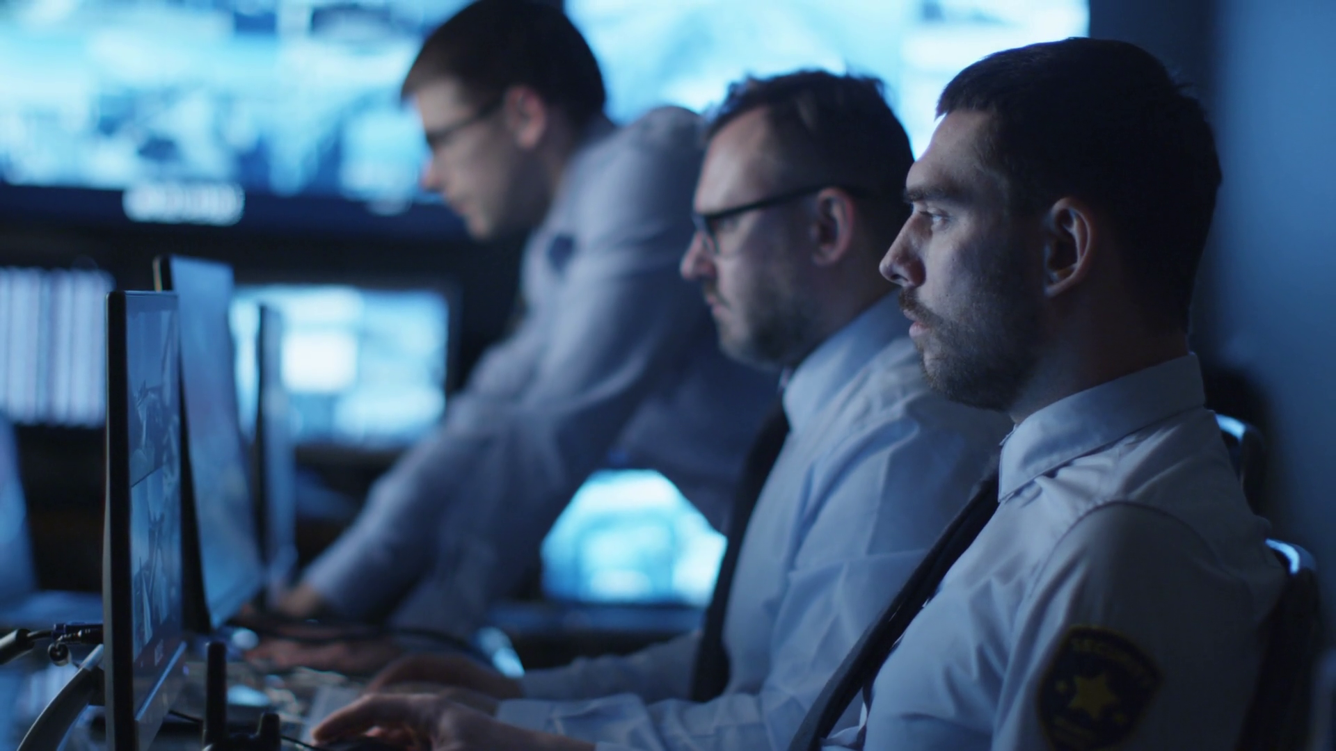 Group Of Security Officers Are Working In Stock Footage SBV-352134205 ...