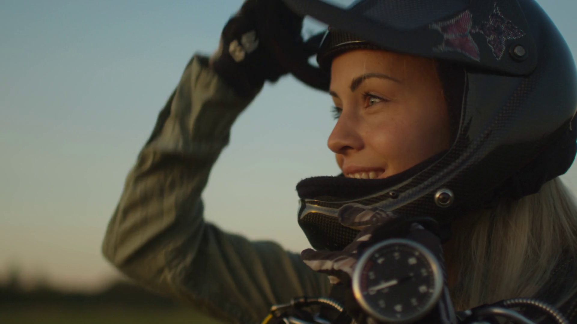Smiling Girl Skydiver Is Taking Off Helmet Stock Footage SBV-351899459 ...