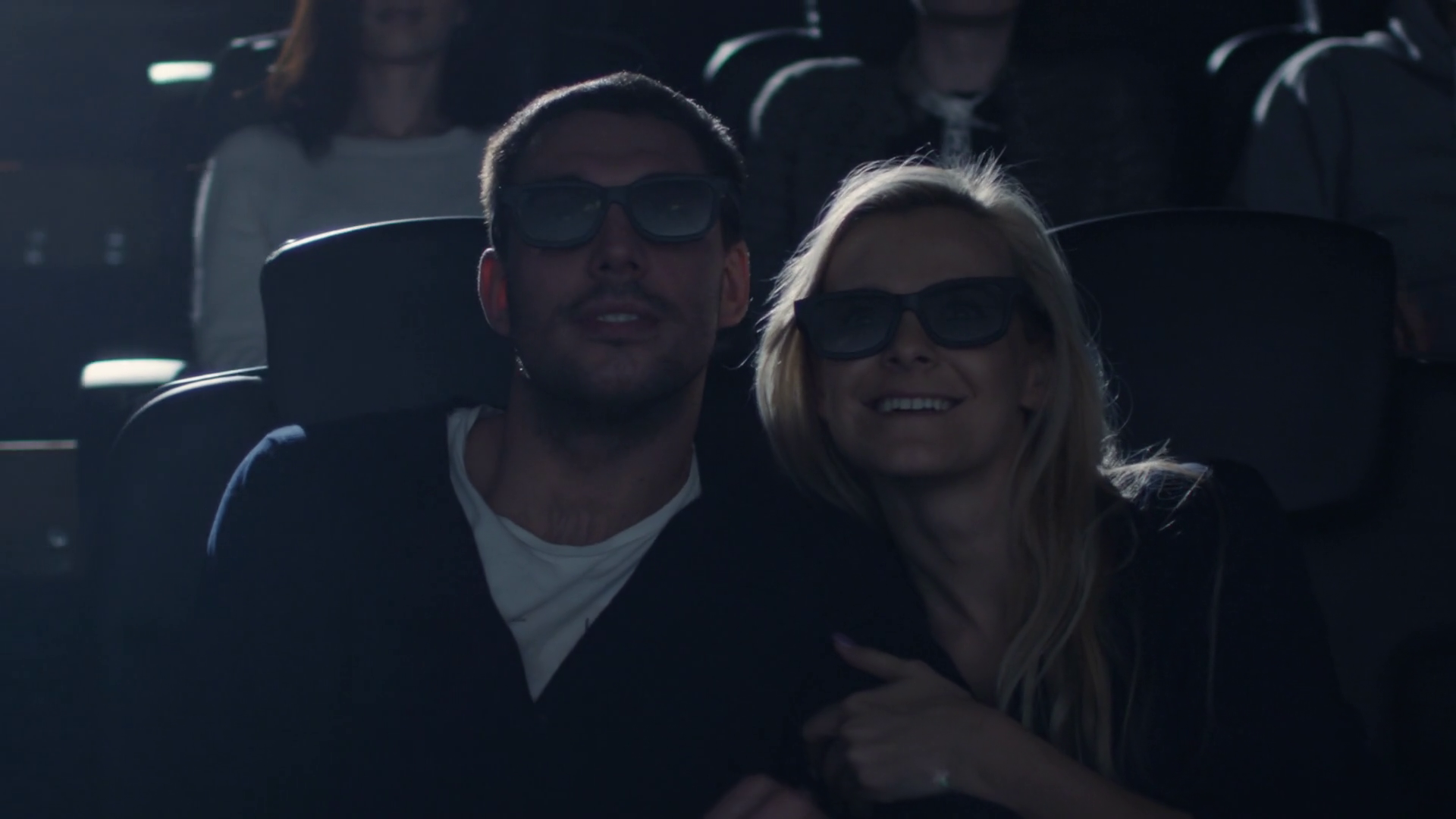 Couple Embrace Having Fun Watching 5d Film Stock Footage SBV-352116280 - Storyblocks