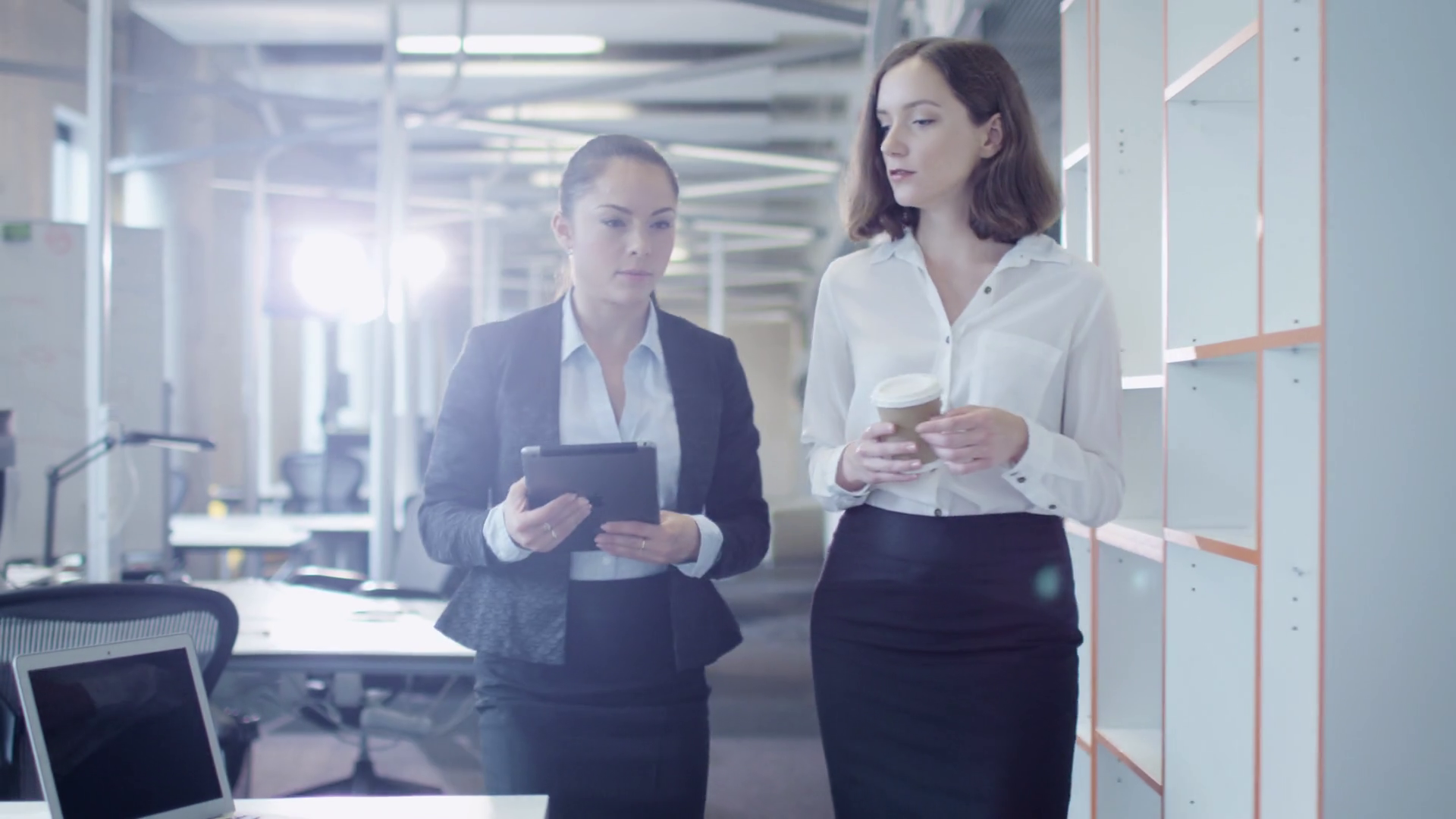 Two Attractive Female Workers Are Walking Stock Footage SBV-351900737 ...