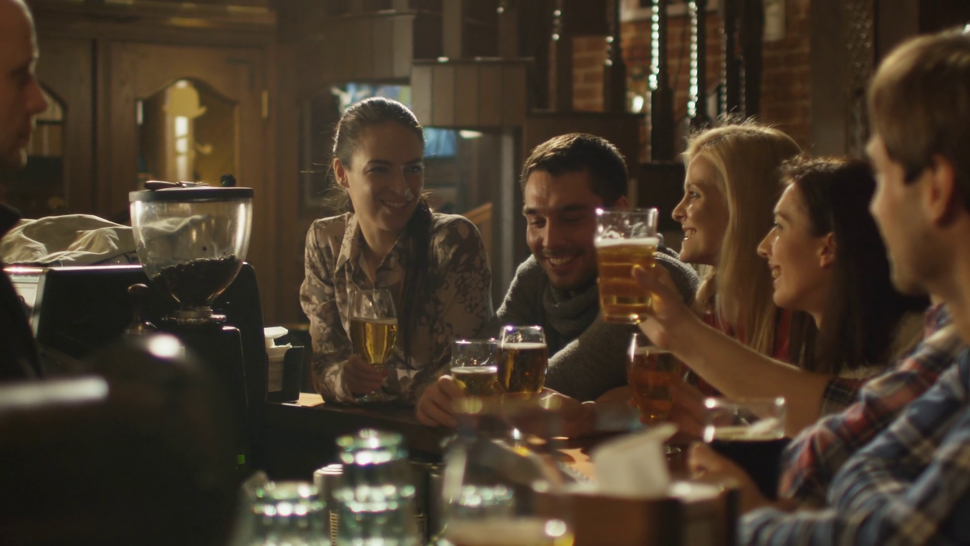 Friends Do Toasts Drink Beer Cocktails Stock Footage SBV-352116004 ...